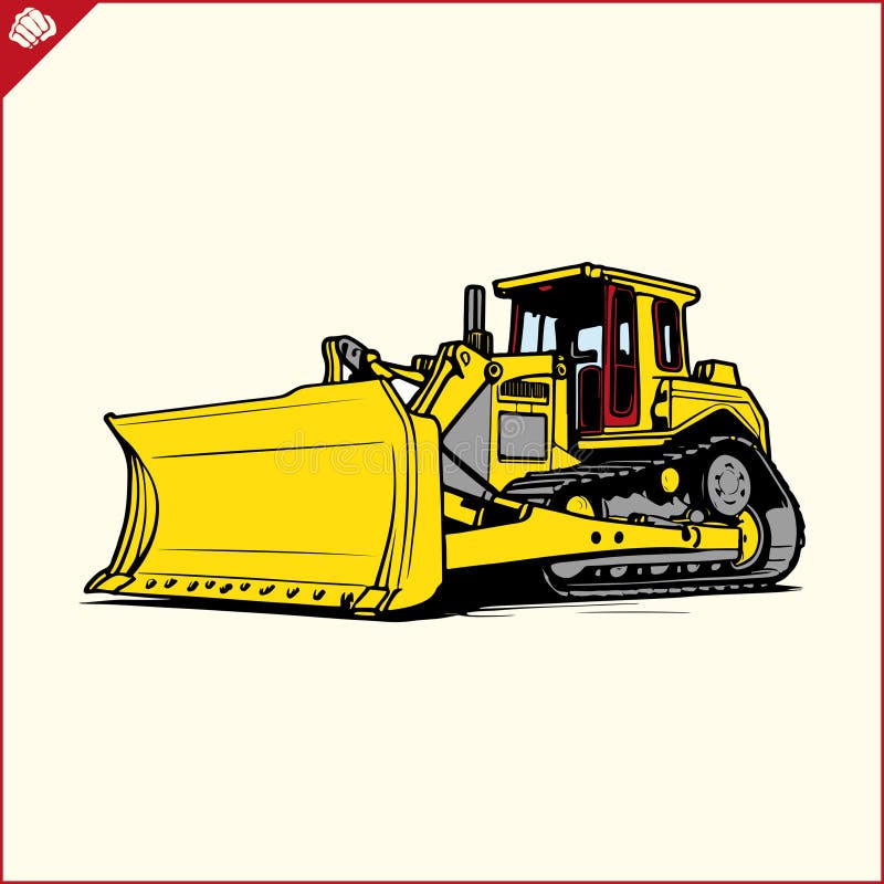 Heavy Power Bulldozer. Vector. EPS 8 Stock Vector - Illustration of ...