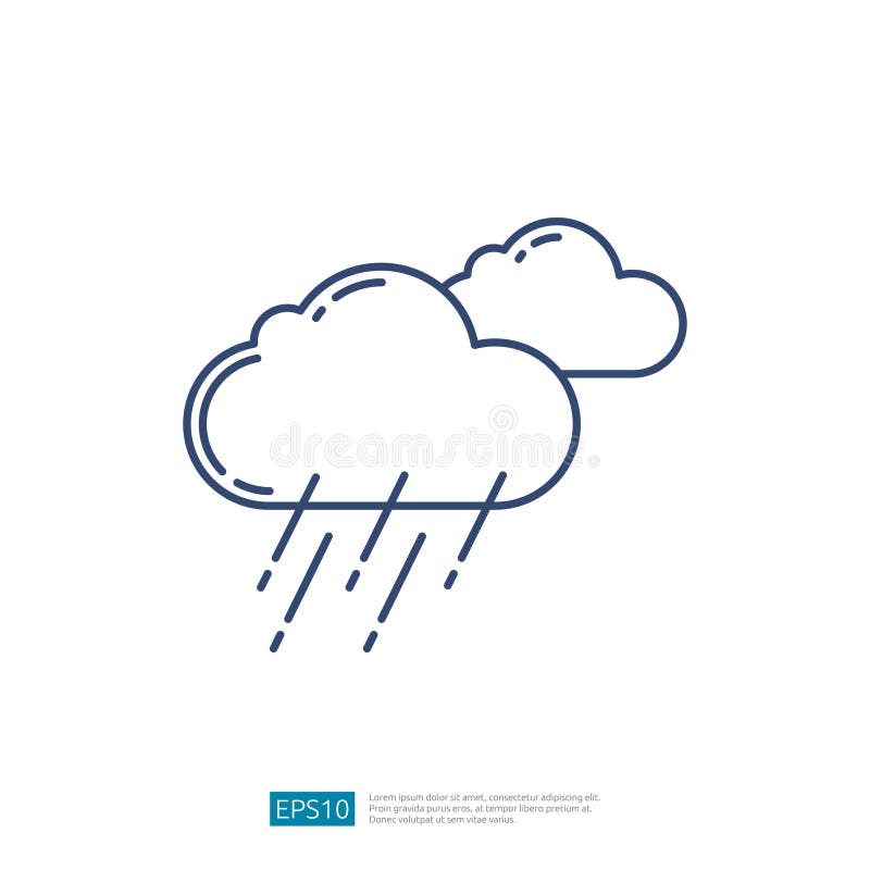 Heavy Rain Cloud Forecast Weather Icon Stock Vector - Illustration of ...