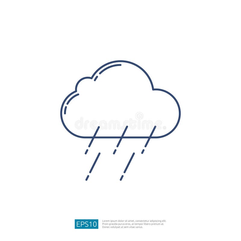 Heavy Rain Cloud Forecast Weather Icon Stock Vector - Illustration of ...