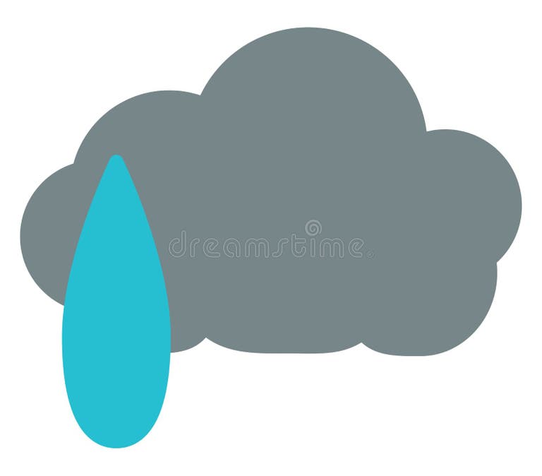 Heavy rain cloud, icon stock vector. Illustration of flat - 260377264