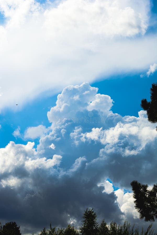 Heavy Rain Clouds in the Deep Blue Sky before the Rain at the Summer ...