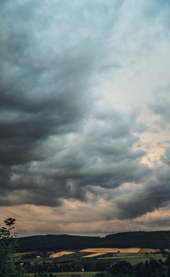 Heavy Rain Clouds in the Deep Blue Sky before the Rain at the Summer ...
