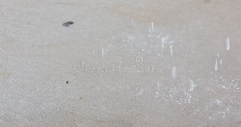 Concrete Driveway in Downpour Impact of Heavy Raindrops Stock Footage ...