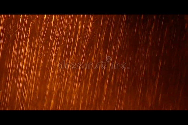 Heavy Rain Pours Down on a Surface, Creating Ripples and Splashes As ...