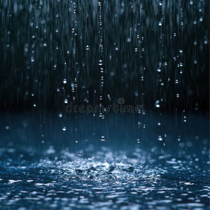 Heavy Rain Falling on a Dark Surface Stock Illustration - Illustration ...
