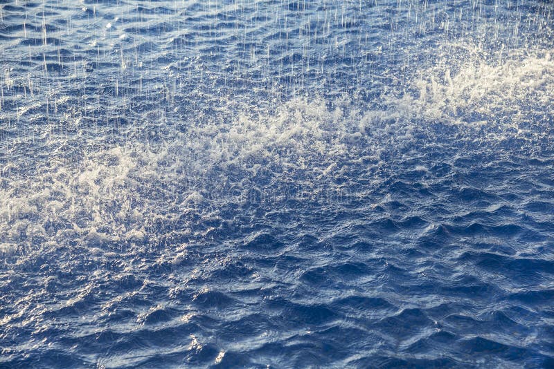 Heavy Rain is Falling into the Swimming Pool Stock Image - Image of ...