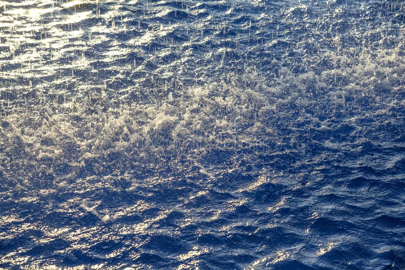 Heavy Rain is Falling into the Swimming Pool Stock Image - Image of ...