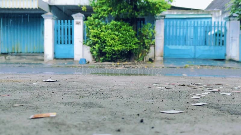 Heavy Rain that Falls when Making the Road Muddy and Damaged Stock ...