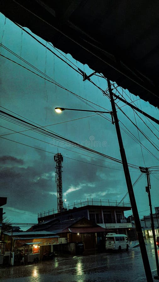 Heavy Rain Fell on My Small Town. Stock Image - Image of heavy, town ...