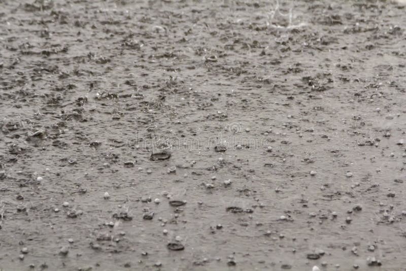 Heavy Rain with Hail is Falling Along the Highway. Stock Photo - Image ...