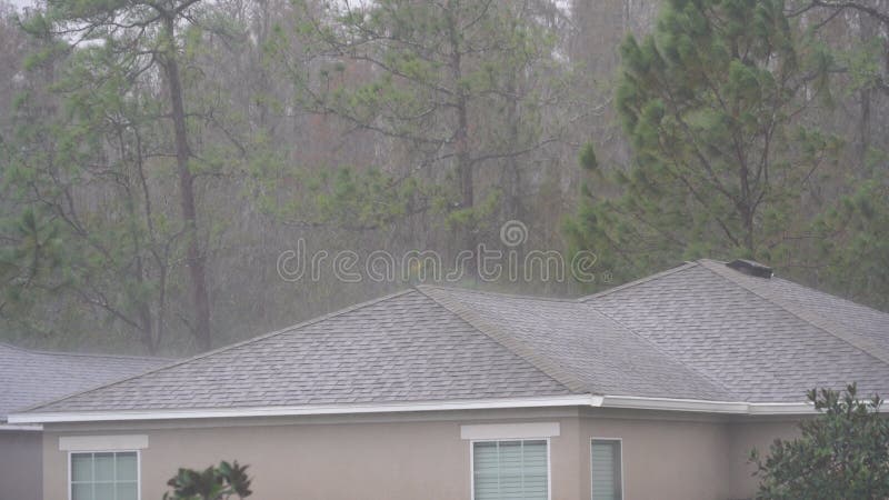 Heavy Rain Hit a House Roof Stock Video - Video of house, building ...