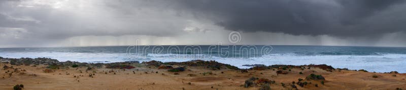 Heavy rain in the horizon stock photo. Image of sandstone - 30334610