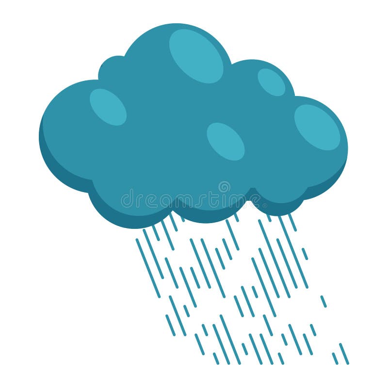 Cartoon Cloud with Rain Drops Isolated on White Background Stock Vector ...