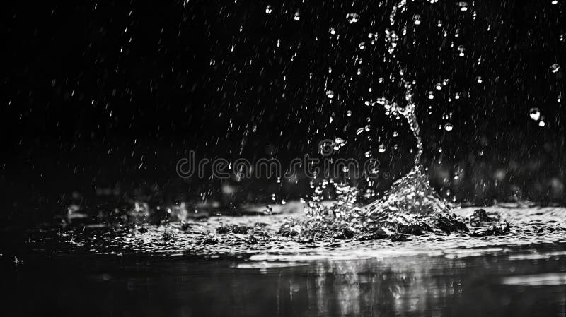 Heavy Rain Isolated on Black Background Stock Illustration ...