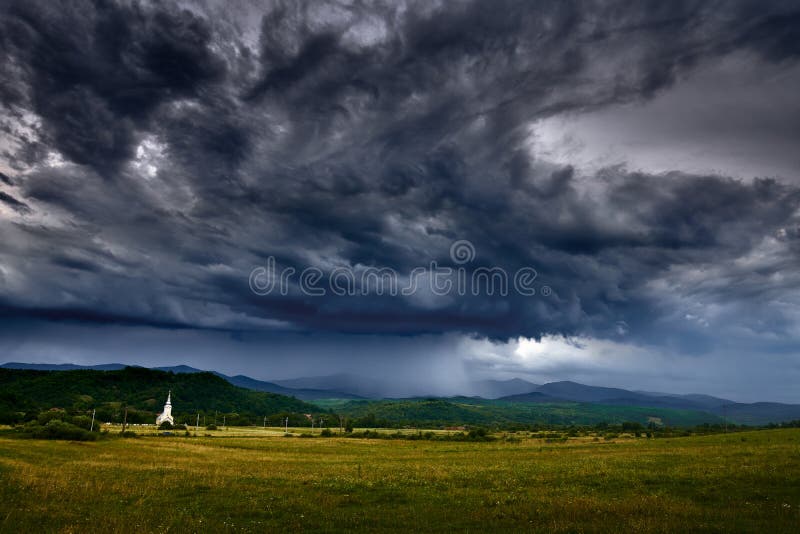 Heavy rain in mountains stock photo. Image of hiking - 133157040