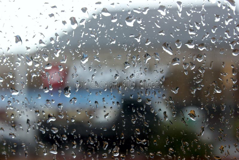 Raindrops Splash on Windshield To Form a Unique Pattern Stock Photo ...