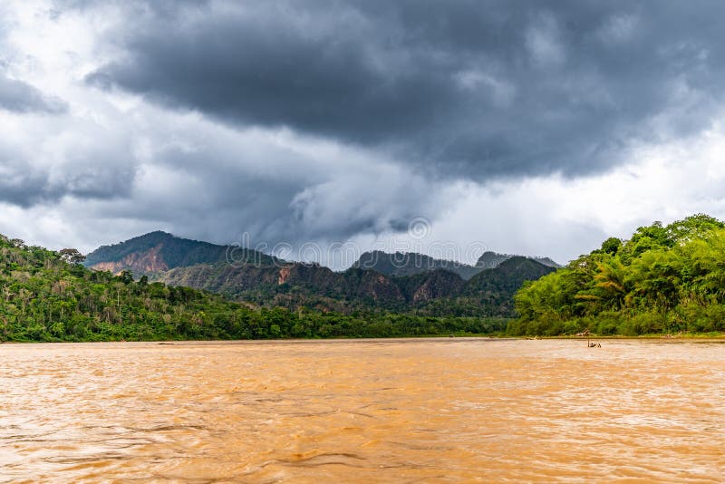 Heavy Rain Over the Amazon River Stock Photo - Image of amazon, clouds ...