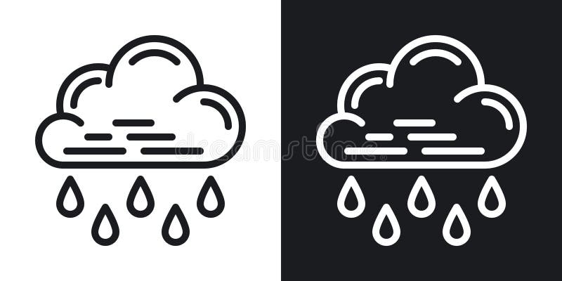 Heavy Rain, Shower or Downpour Icon for Weather Forecast Application or ...