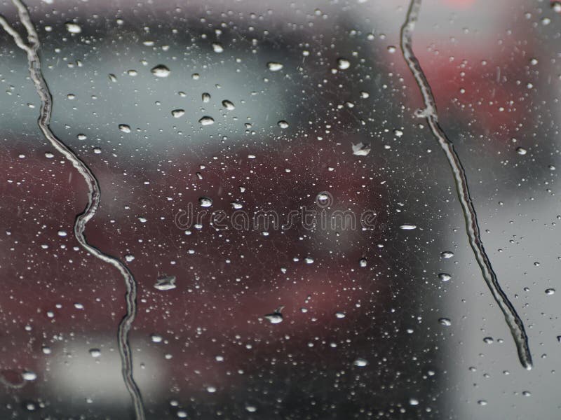 Heavy Rain Slow Motion on Car Window while Driving Stock Photo - Image ...