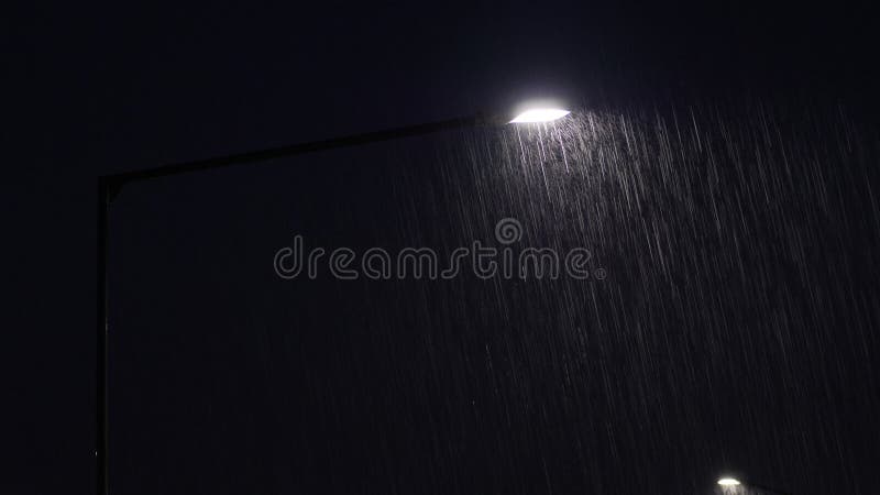 Heavy Rain, Street Lamp at Night Stock Footage - Video of dark, light ...