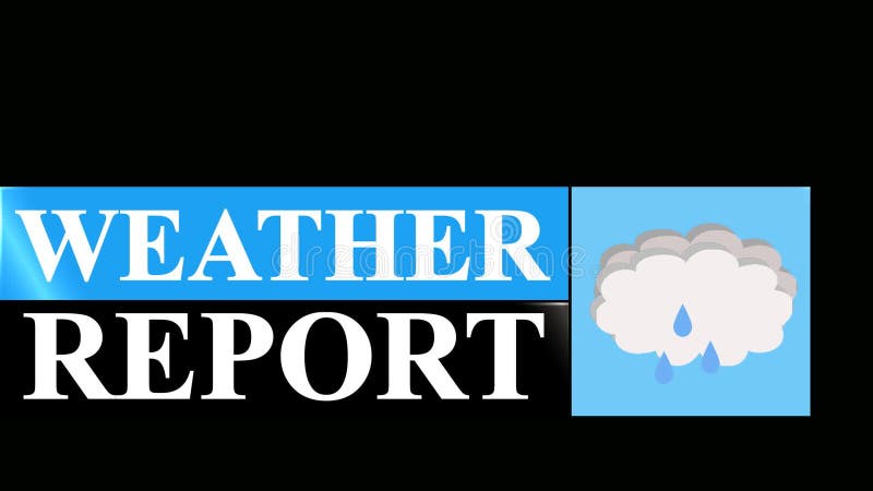 Heavy Rain Weather Forecast Animation in Alpha Matte Channel. Stock ...