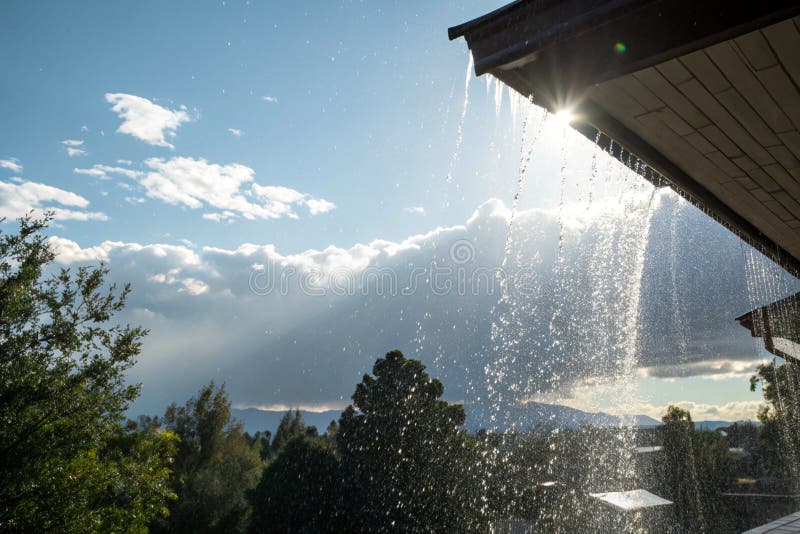 Heavy Rainfall during Clear Skies Stock Illustration - Illustration of ...