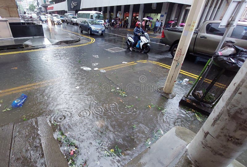 Heavy Rainfall Falling in Port-Louis Mauritius Editorial Photography ...