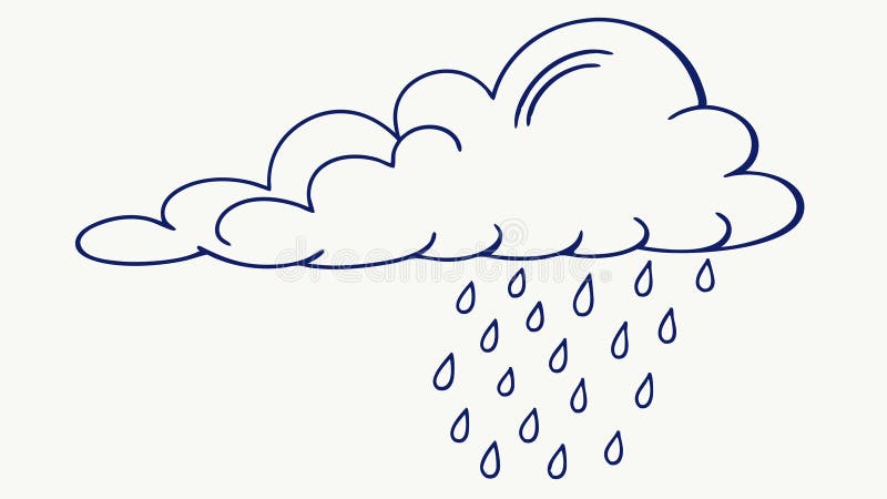 Heavy Raining Cloud Vector Illustration, Weather Element, Vector Design ...