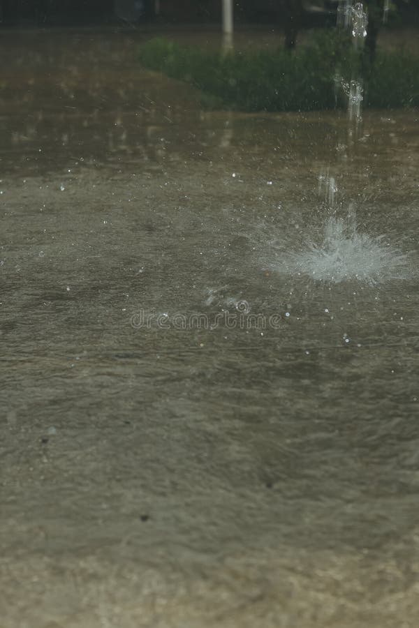 Heavy Raining. Raindrops at Outdoors Stock Image - Image of rainy ...