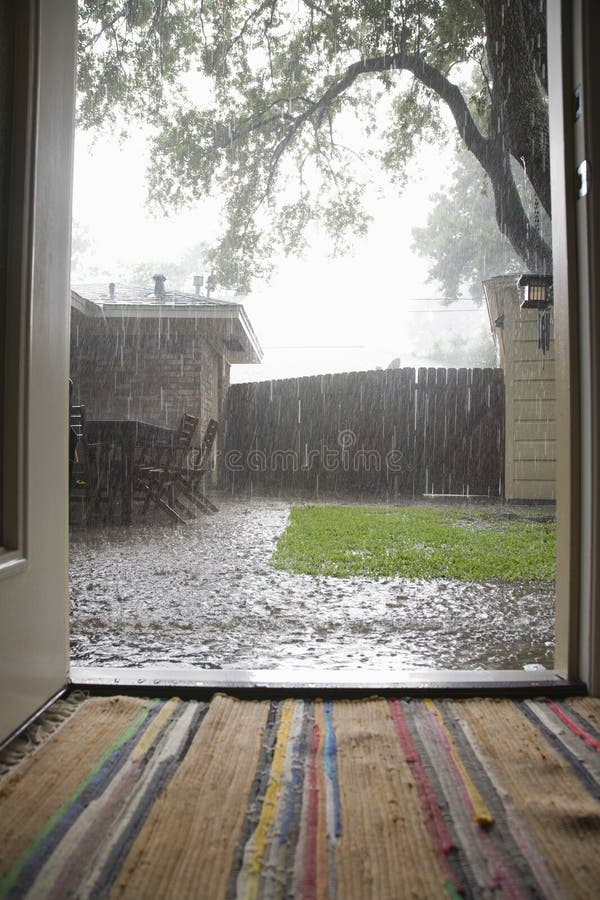The heavy rain on the roof stock photo. Image of detail - 44096572