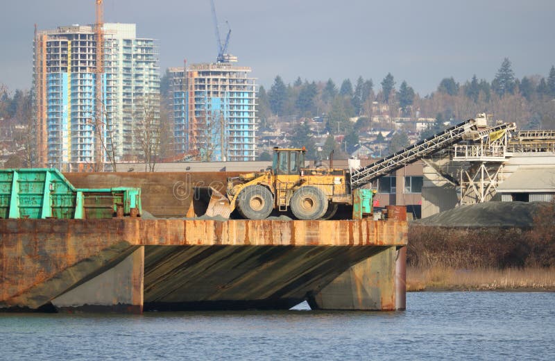 Loading Barge with Ramp stock photo. Image of outside - 88786588