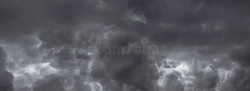Heavy Rumbling Storm Cloud Panorama Stock Photo - Image of dramatic ...