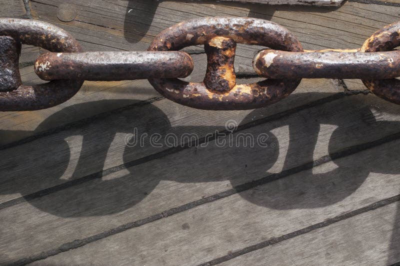 Heavy Rusted Chain with Shadow Stock Image - Image of rusted, steel ...