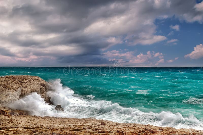 Heavy sea stock photo. Image of cloud, tide, coastline - 98009742