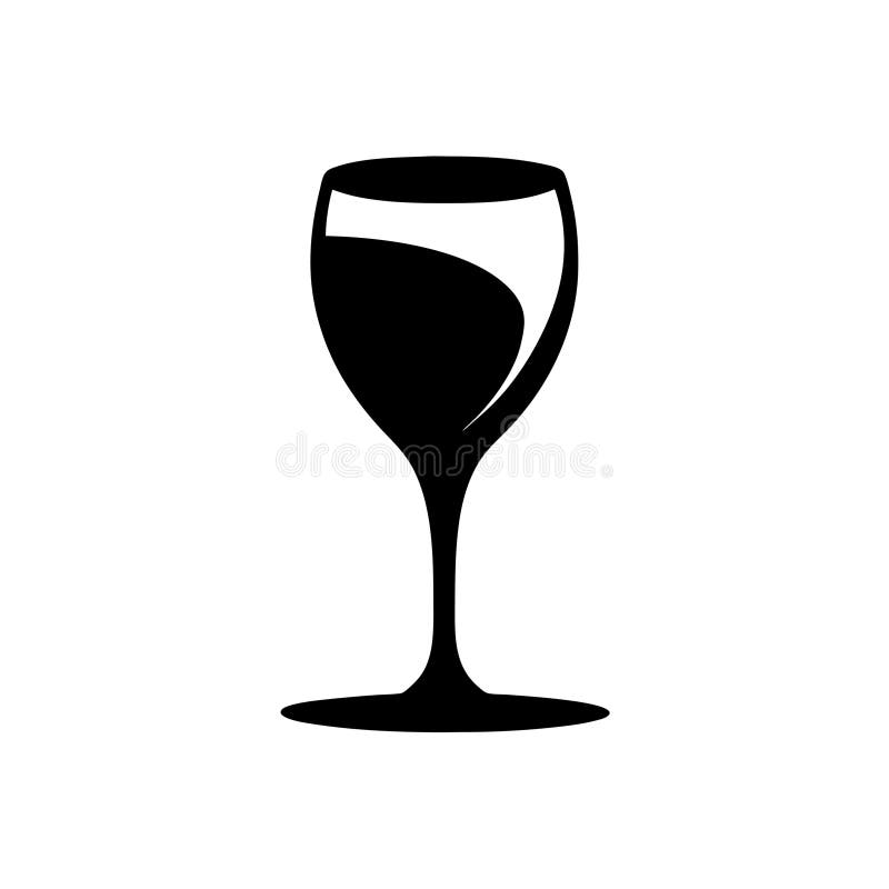 Heavy-set Wine Glass with Angular Base Stock Illustration ...