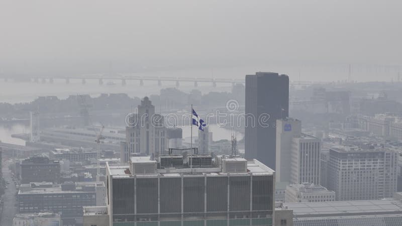 Heavy Smog in Montreal Downtown because of Wildfire and Industrial ...