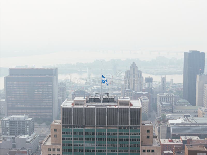 Heavy Smog in Montreal Downtown because of Wildfire and Industrial ...