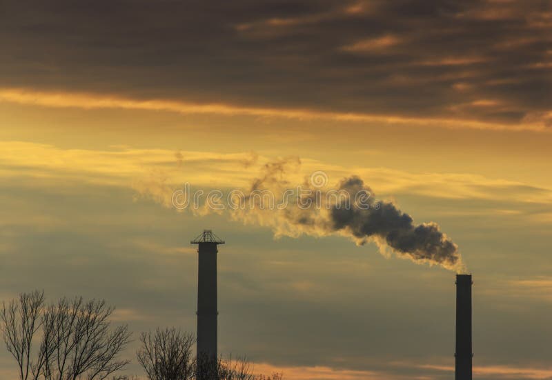 Heavy Smoke Spewed from Coal Power Plant Stock Image - Image of ...