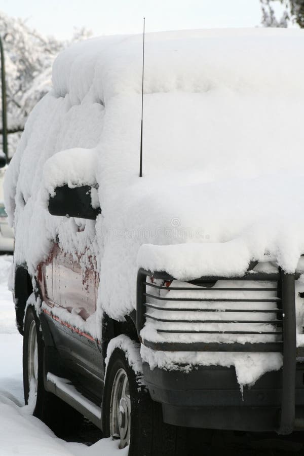 Heavy snow and car stock image. Image of auto, covered - 1583981