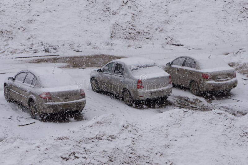 Heavy Snowfall in the City . Stock Image - Image of snowfall, frozen ...