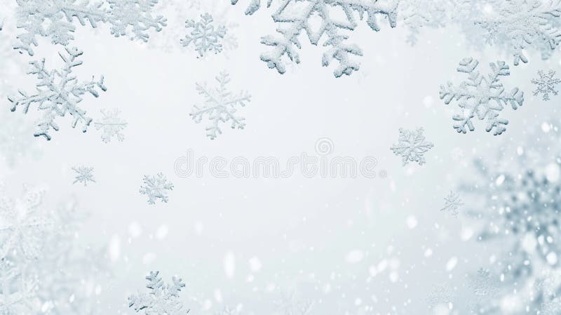 Heavy Snowfall, Snowflakes in Different Shapes and Forms. Many Cold ...