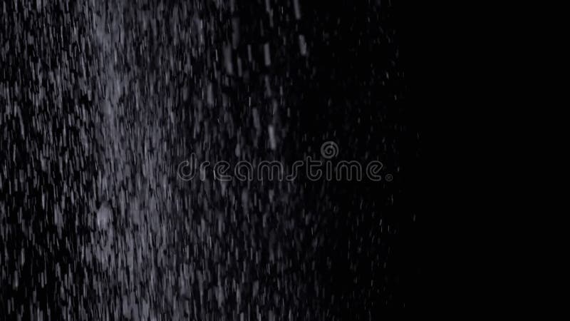 Heavy Snowfall, Stream of Falling Particles in Empty Space on Black ...