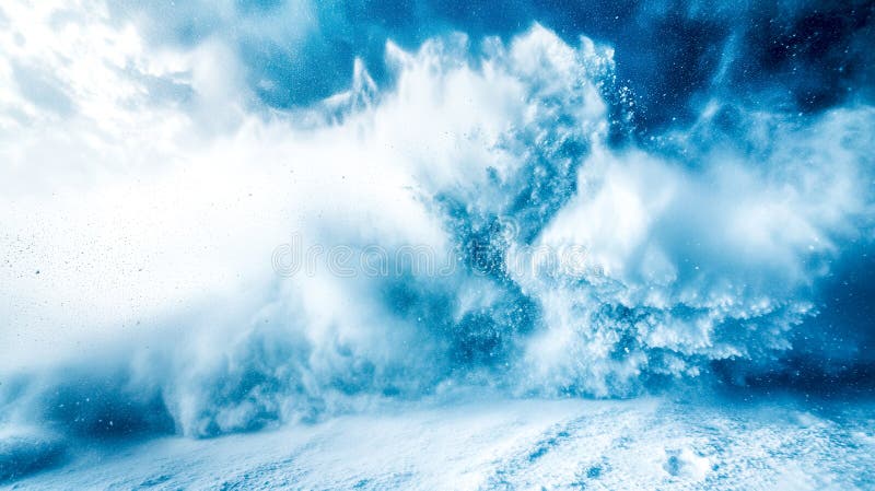 Snowstorm on Top of a Mountain Bathed in Golden Morning Sun ...