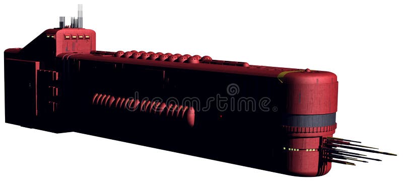 Heavy Space Freighter 3D Illustration Stock Illustration - Illustration ...