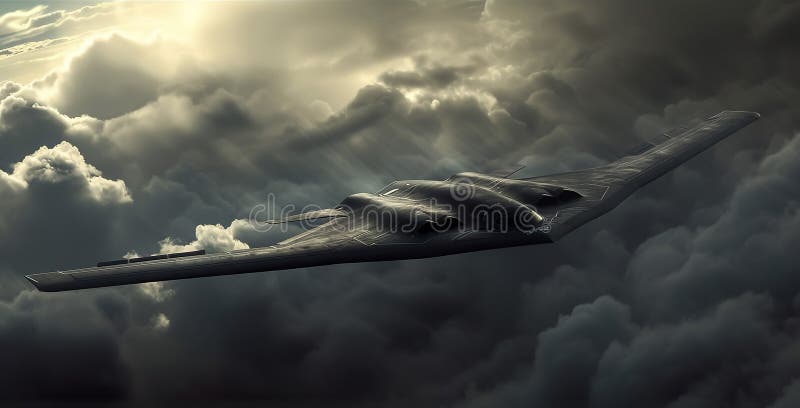 Heavy Stealth Bomber Plane in Sky Stock Photo - Image of aviation ...