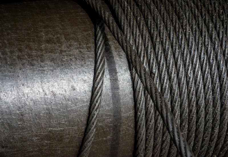 Heavy Steel Wire Cable in Industry Stock Photo - Image of machinery ...