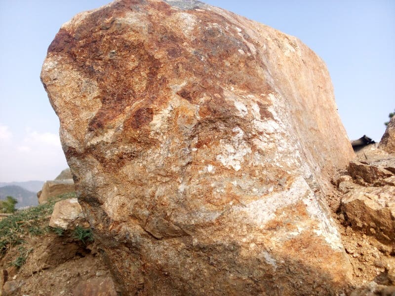 A Heavy Stone is on the Ground with Different Colours Stock Image ...