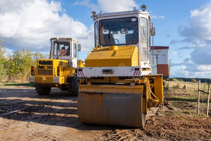 Road Construction Equipment Stock Image - Image of street, vibration ...