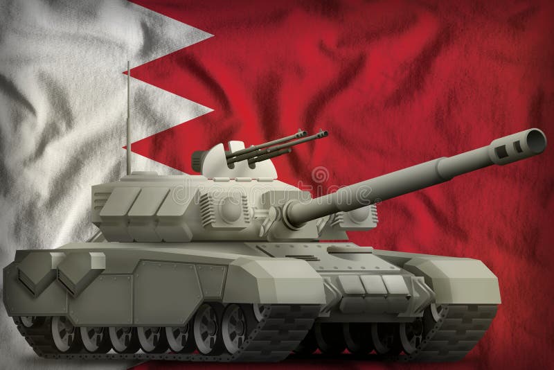Bahrain Tank Forces Concept on the National Flag Background. 3d ...