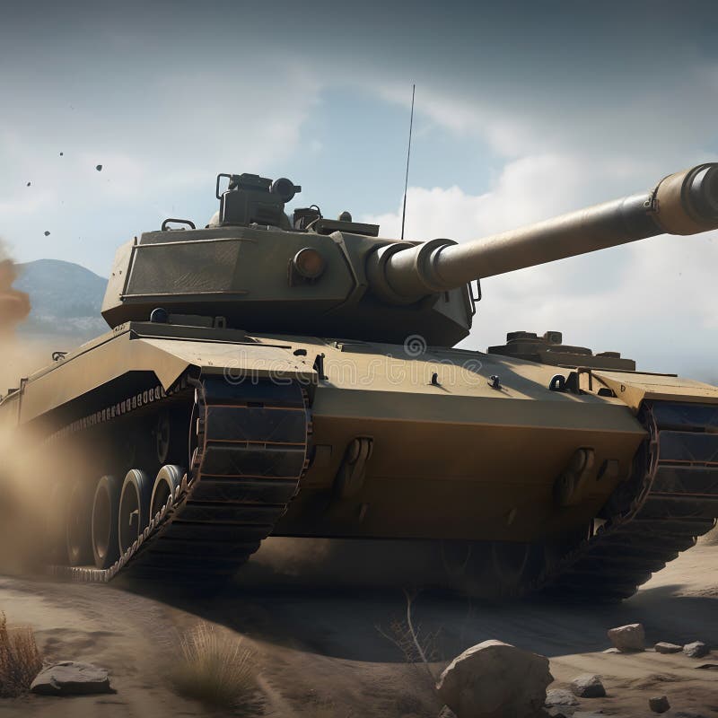 Heavy Tank in a Field in the War Stock Illustration - Illustration of ...